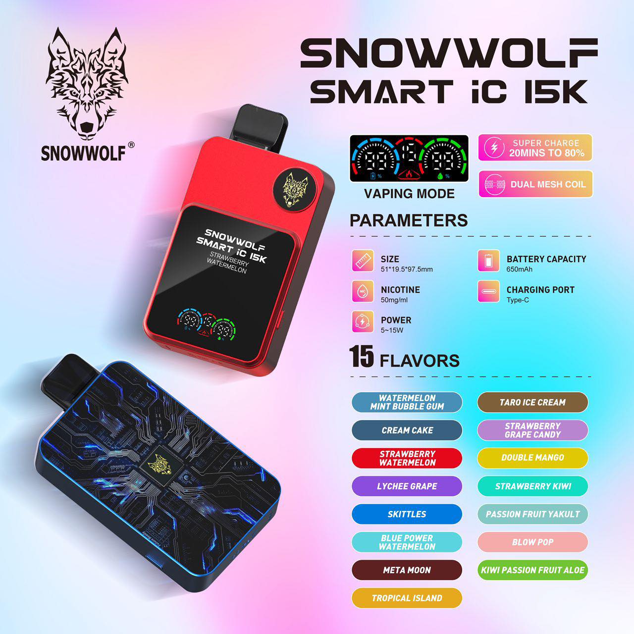 Snow Wolf Smart IC 15000– VAPETAG Malaysia