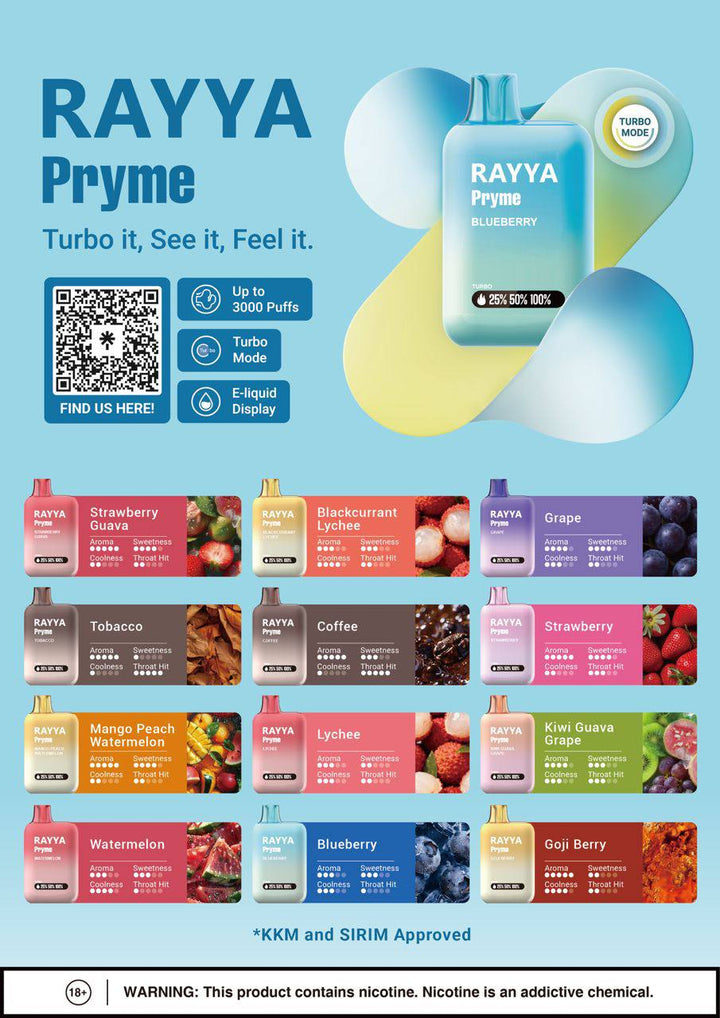 ELFBAR RAYA Prime 3000 Elf Bar RAYYA PRYME– VAPETAG Malaysia