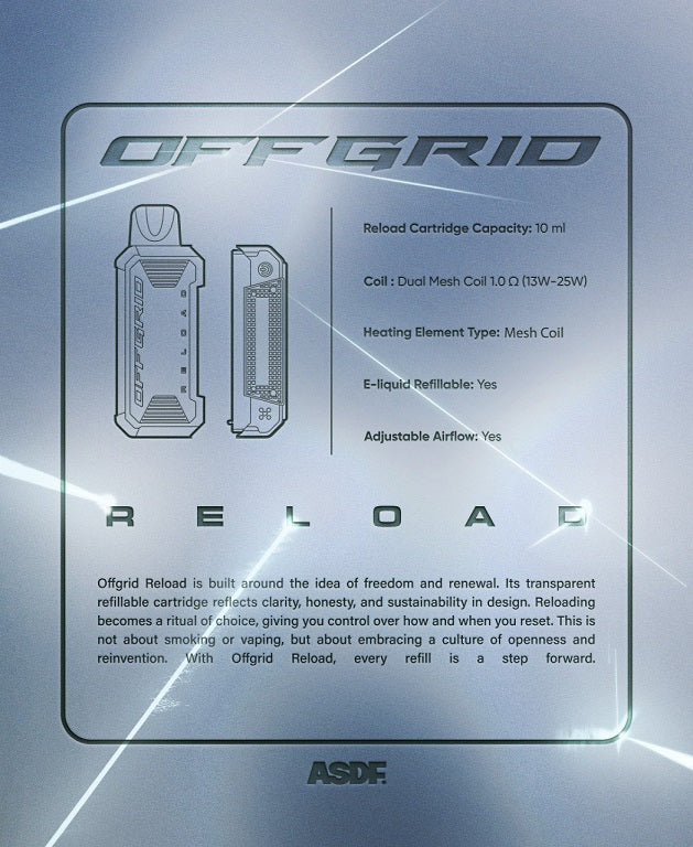 ASDF OFFGRID Reload Cartridge / Unplug E-Liquid 15ML– VAPETAG Malaysia