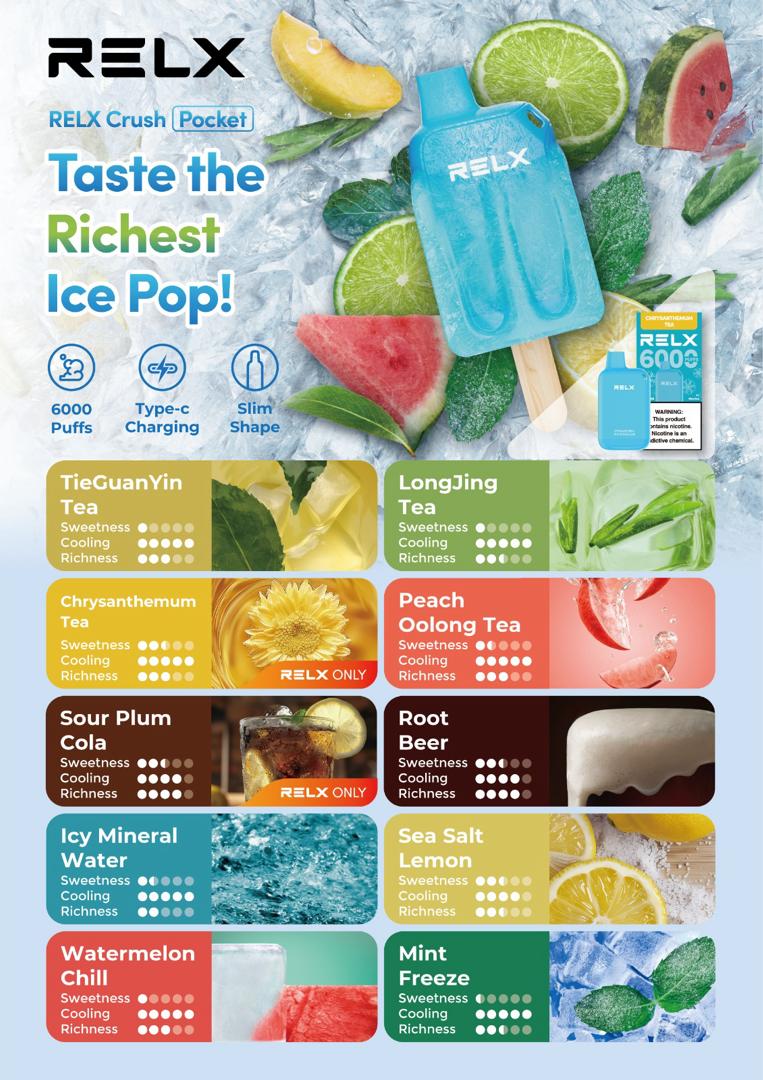 RELX Crush Pocket 6000 Puffs– VAPETAG Malaysia