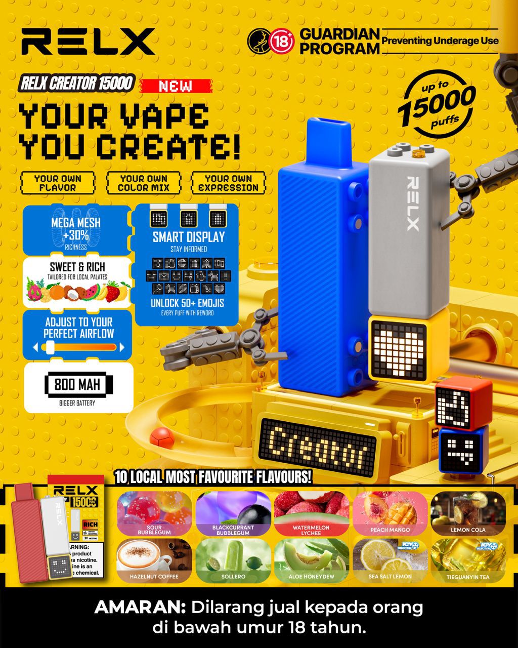 RELX Creator 15000 Puffs– VAPETAG Malaysia