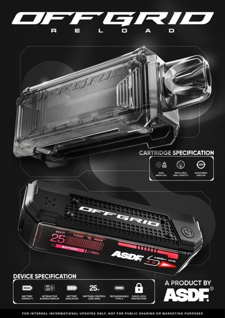 ASDF OFFGRID Reload Starter Kit Unplug VAPETAPE– VAPETAG Malaysia