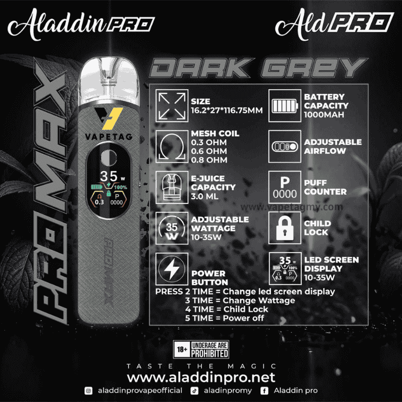Aladdin Pro Max Pod Kit– VAPETAG Malaysia